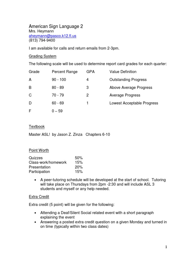 American Sign Language 2: Aheymann@pasco.k12.fl - Us | Download Free ...