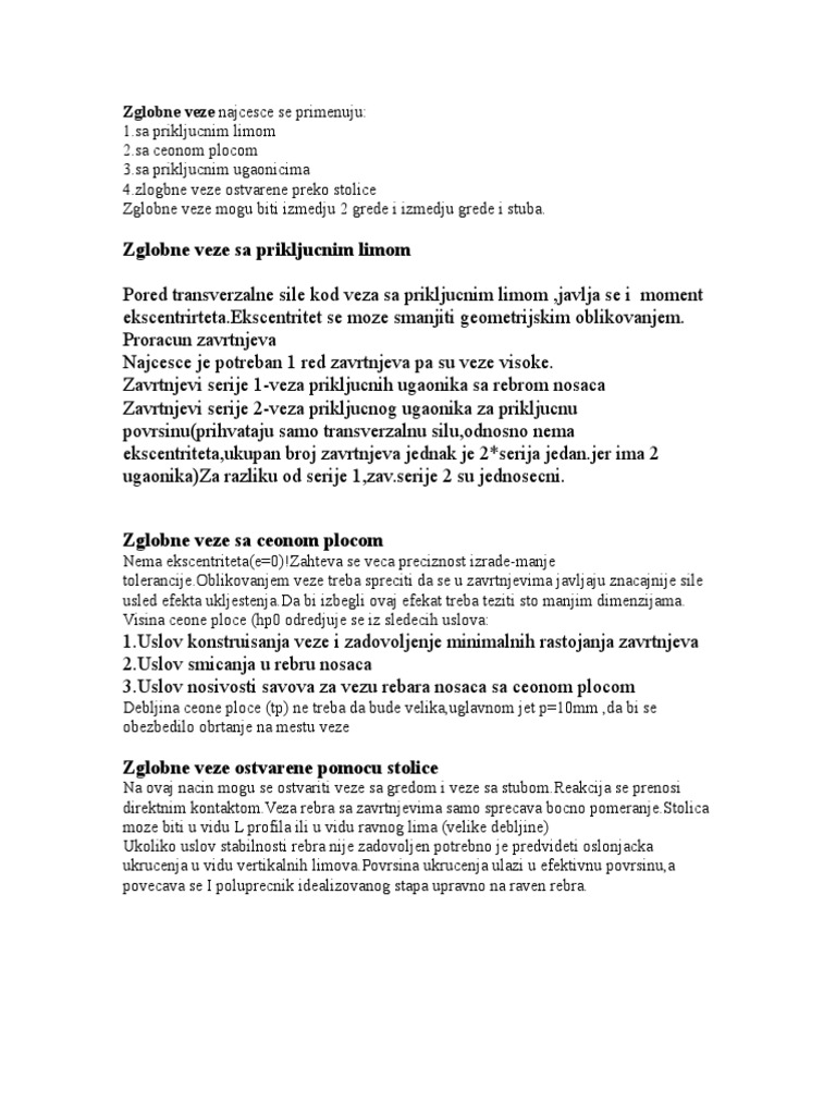 Zglobne Veze U Metalnim Konstrukcijama | PDF