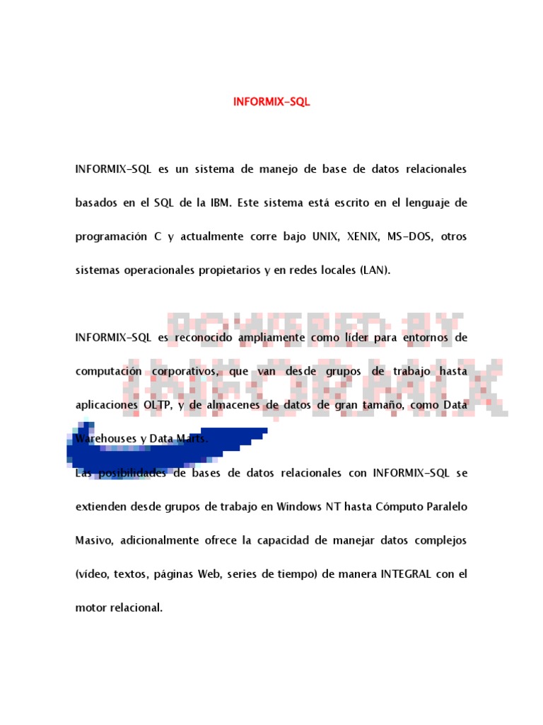 Informix | PDF | SQL | Tabla (base de datos)