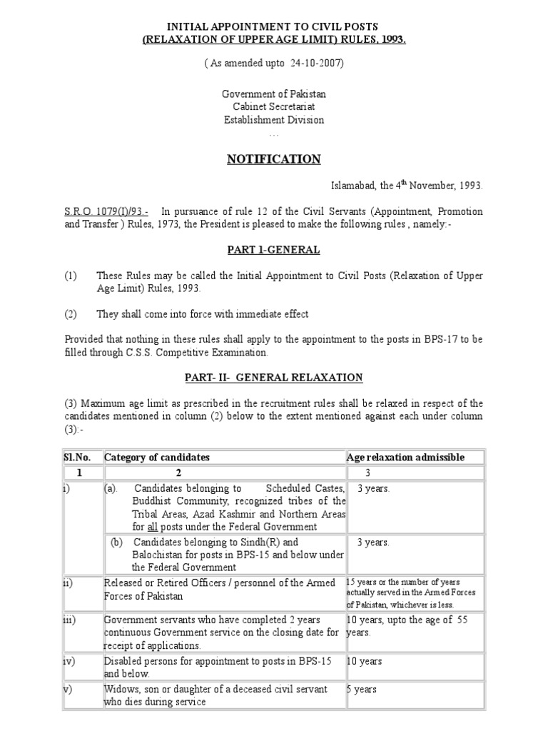 Age Relaxation Rule3 | PDF | Government