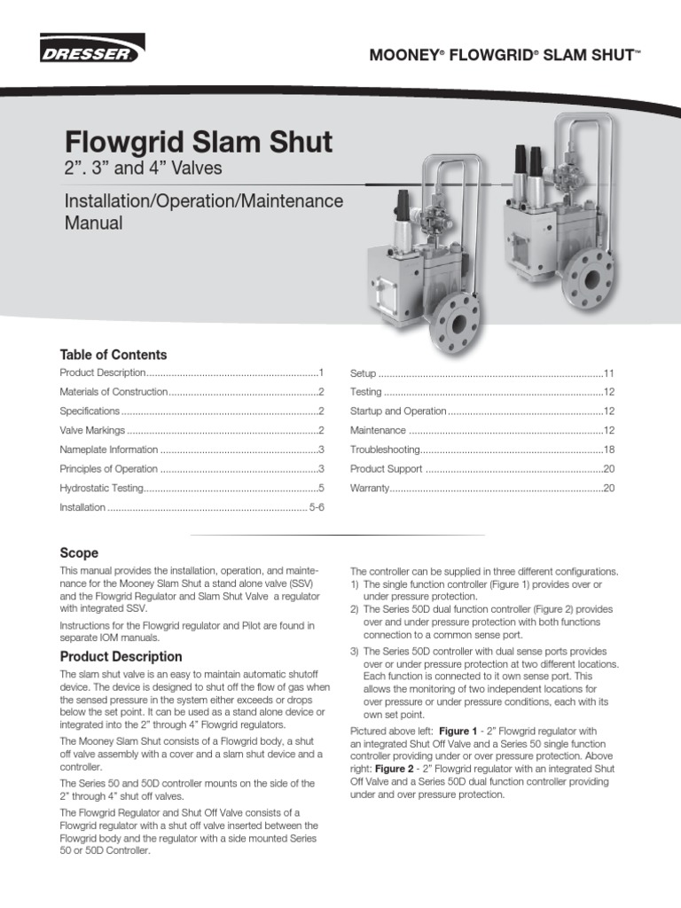 Catalogo Regulador Mooney Product00288 Manual Slam Shut 2 PLG y 4plg ...