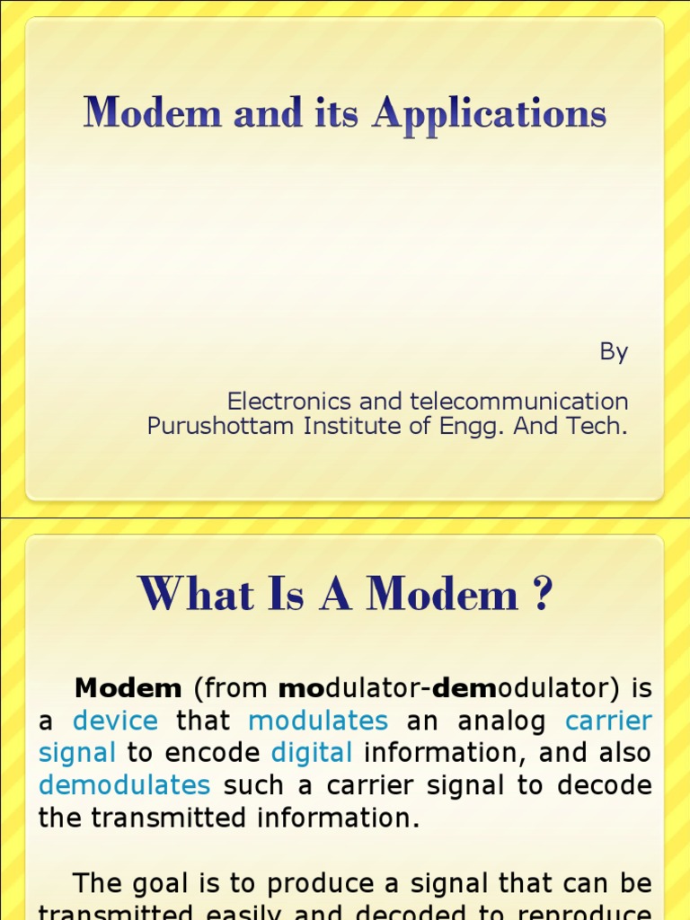 Modem and Its Applications | PDF | Modem | Digital Subscriber Line