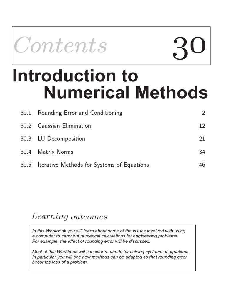 Numerical Methods: Rounding Error and Conditioning | PDF | Numerical ...