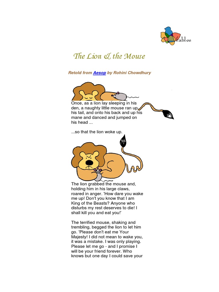 Lion and The Mouse Full Version | PDF | Poetry