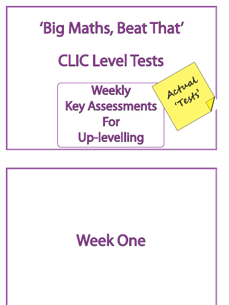 CLIC Test Week 1 | Decimal | Fraction (Mathematics)