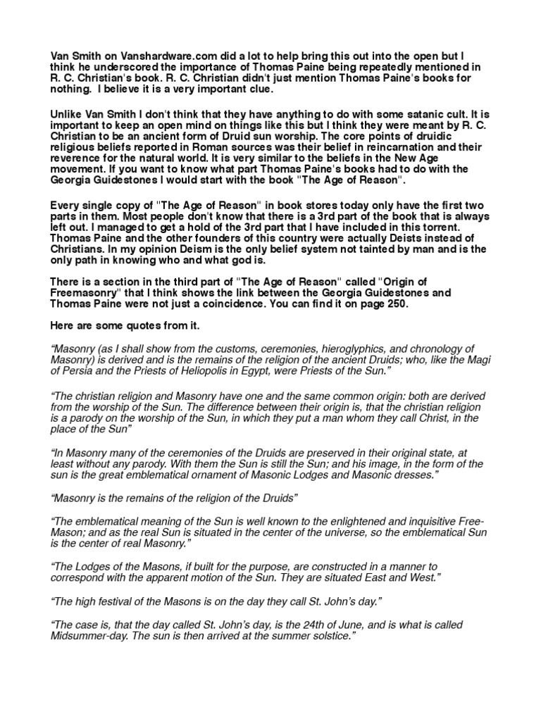 Common Sense Renewed R. C. Christian | PDF | Deism | Druid