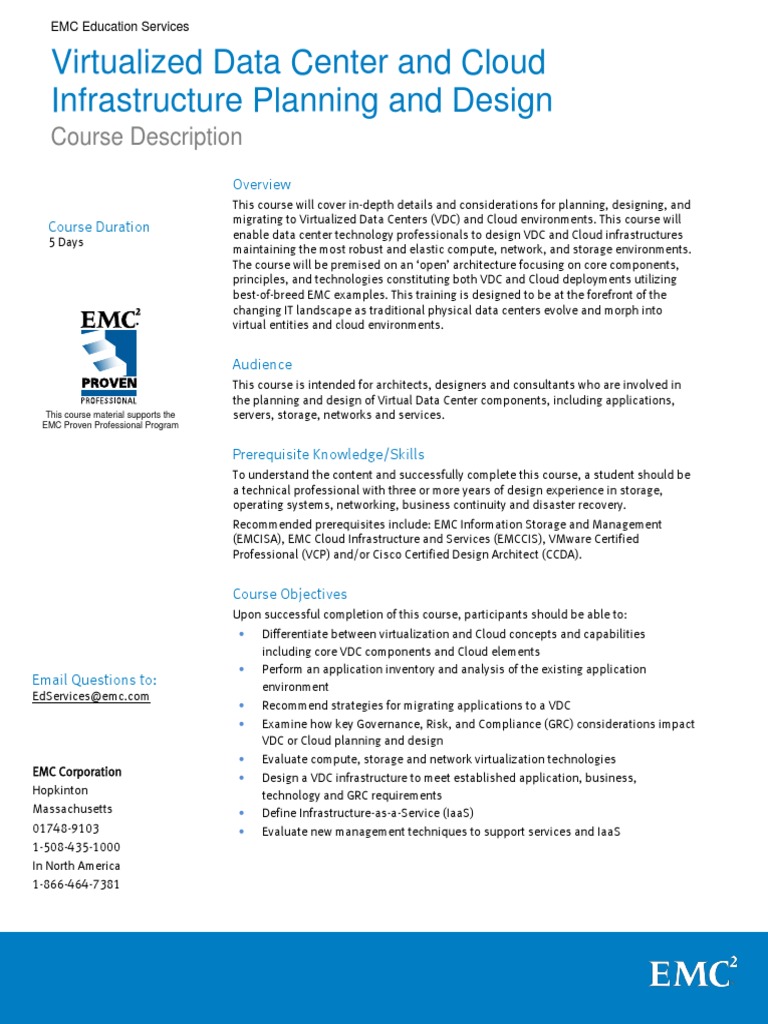 Virtualized Data Center and Cloud Infrastructure Planning and Design | PDF | Virtualization ...