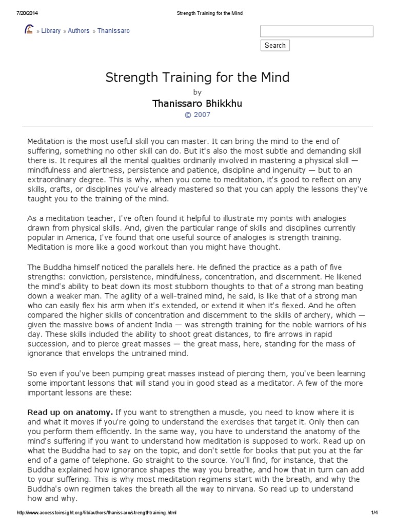 Strength Training For The Mind | PDF | Meditation | Strength Training