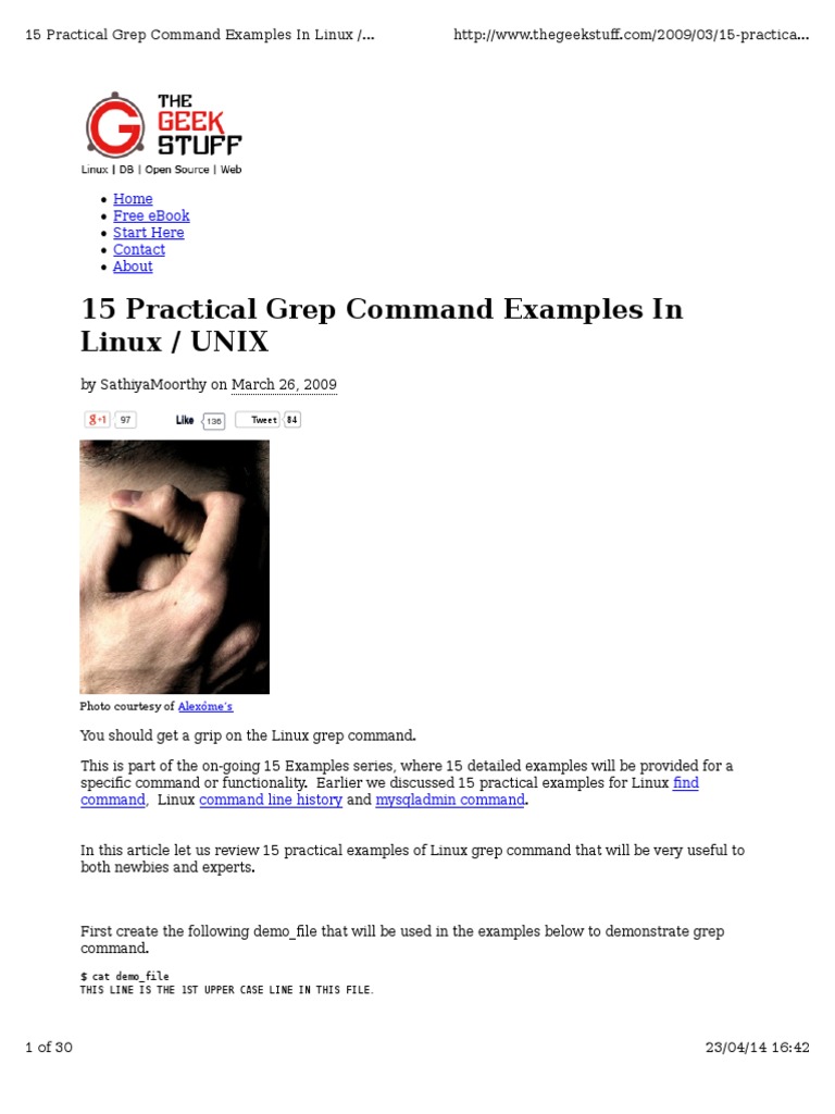 15 Practical Grep Command Examples In Linux Unix Home Free Ebook Start Here Contact About 