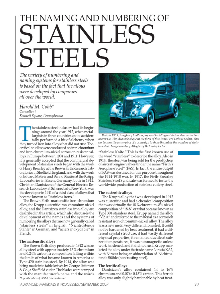 Stainless Steel Designation Systems | PDF | Stainless Steel | Alloy