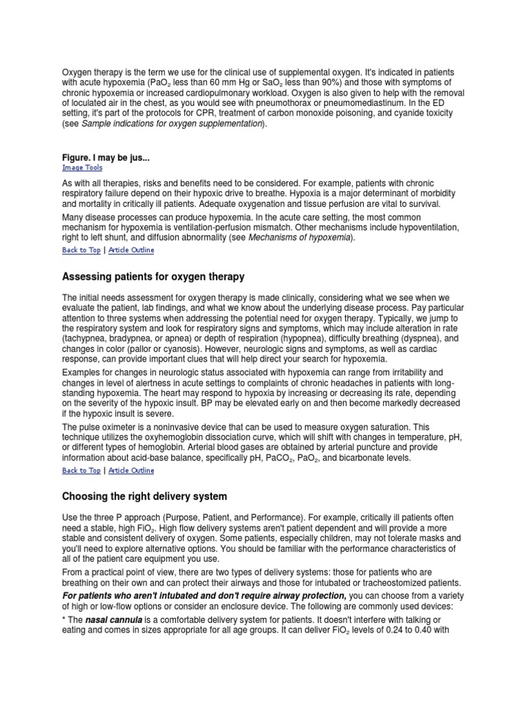 Assessing Patients For Oxygen Therapy: Figure. I May Be Jus ...