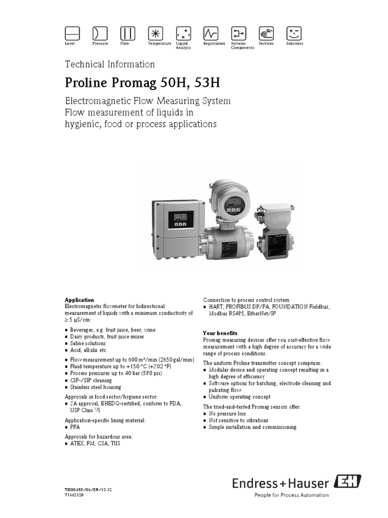 Promag 50H | PDF | Power Supply | Electromagnetic Induction