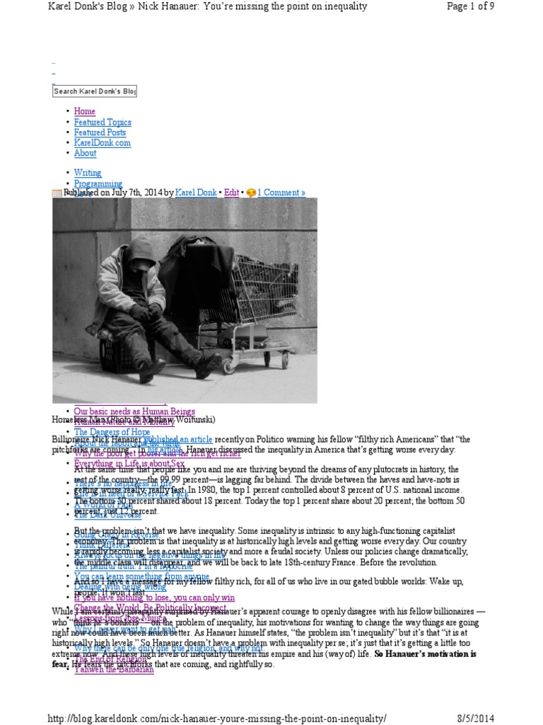 Nick Hanauer Youre Missing The Point | PDF | Economic Inequality ...