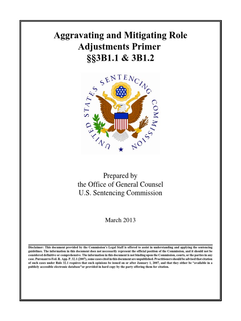 US Sentencing Comission On Role Adjustments | PDF | United States ...