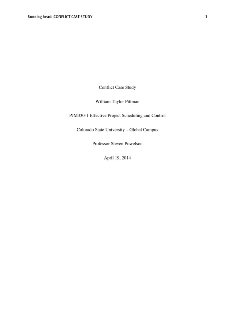 Conflict Case Study | Download Free PDF | Social Psychology | Cognitive ...