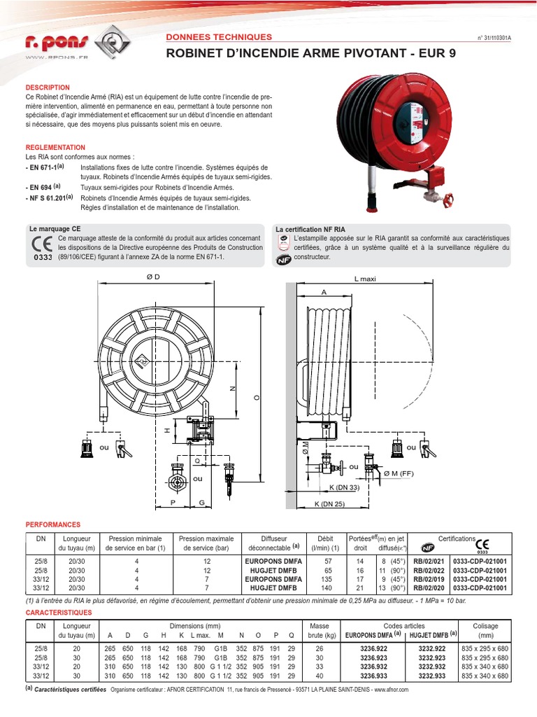 Fiche Technique RIA EUR9 | PDF | Science | Technologie (Général)