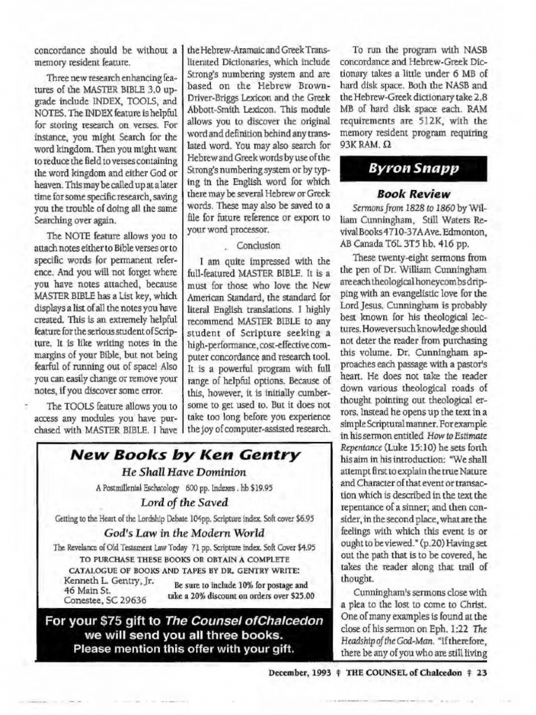 New Books Ken Gentry: Byron Snapp | PDF | Sermon | Repentance