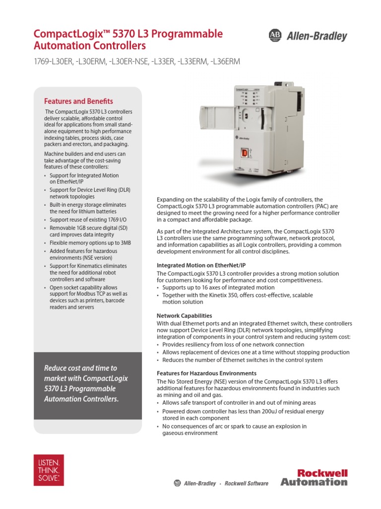 India CompactLogix 5370 L3 | PDF | Secure Digital | Computer Network