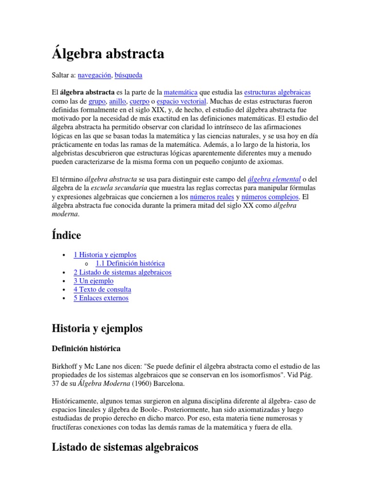Álgebra Abstracta | PDF | Álgebra abstracta | Álgebra