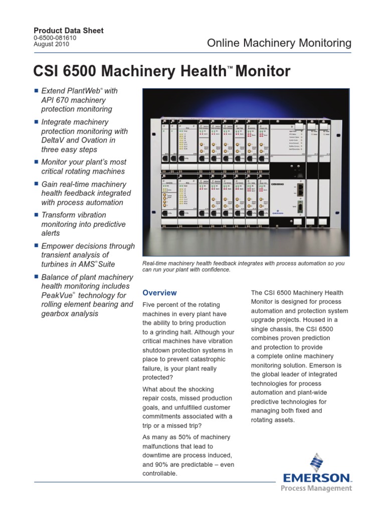 CSI 6500 Machinery Health Monitor | PDF | Monitoring (Medicine ...