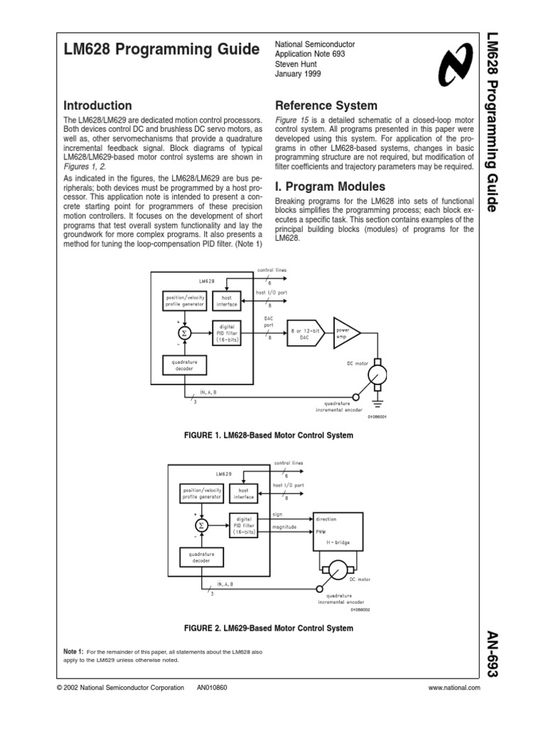 LM628 Programming Guide: Reference System | PDF | Control System ...