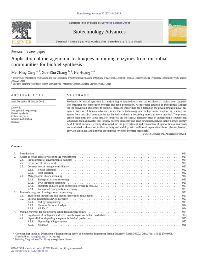 Application of Metagenomic Techniques in Mining Enzymes From Microbial ...
