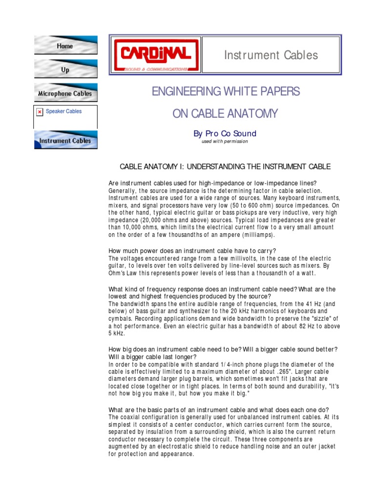 Instrumentation Cables | PDF | Cable | Coaxial Cable