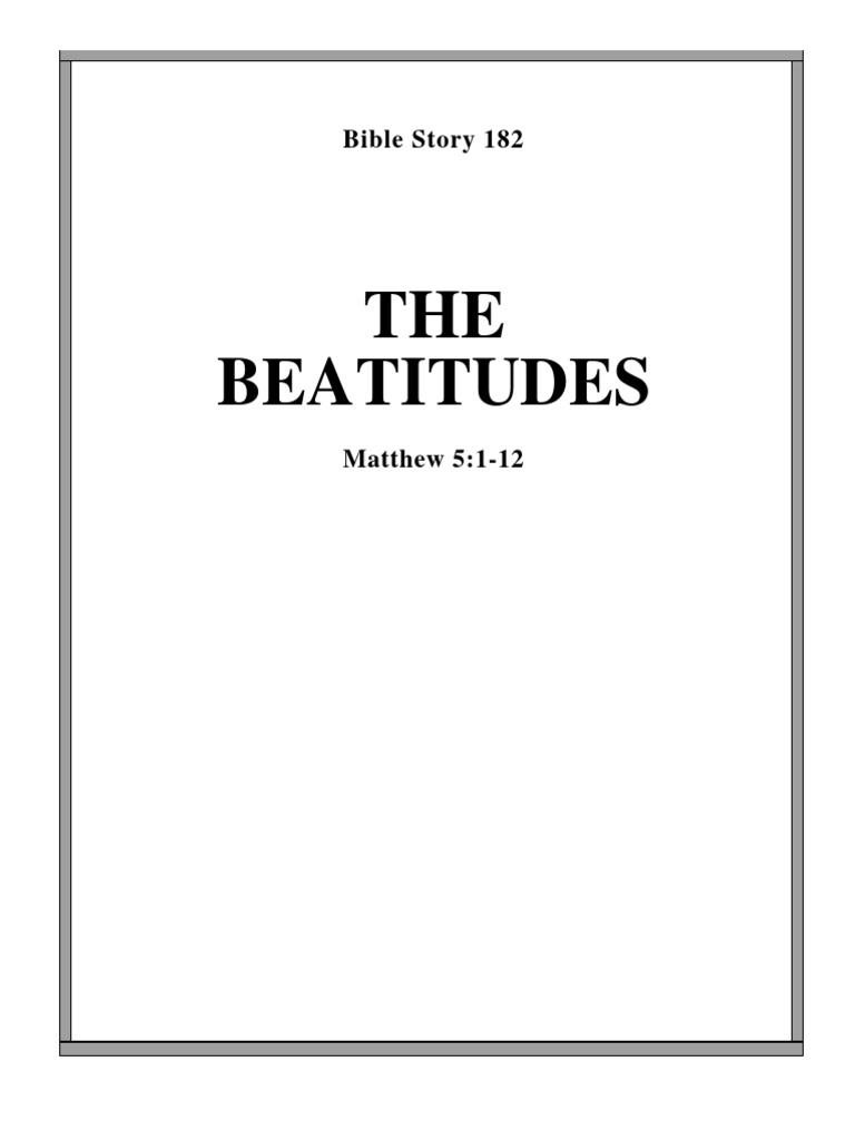 Beatitudes Pdf Beatitudes Bible Content