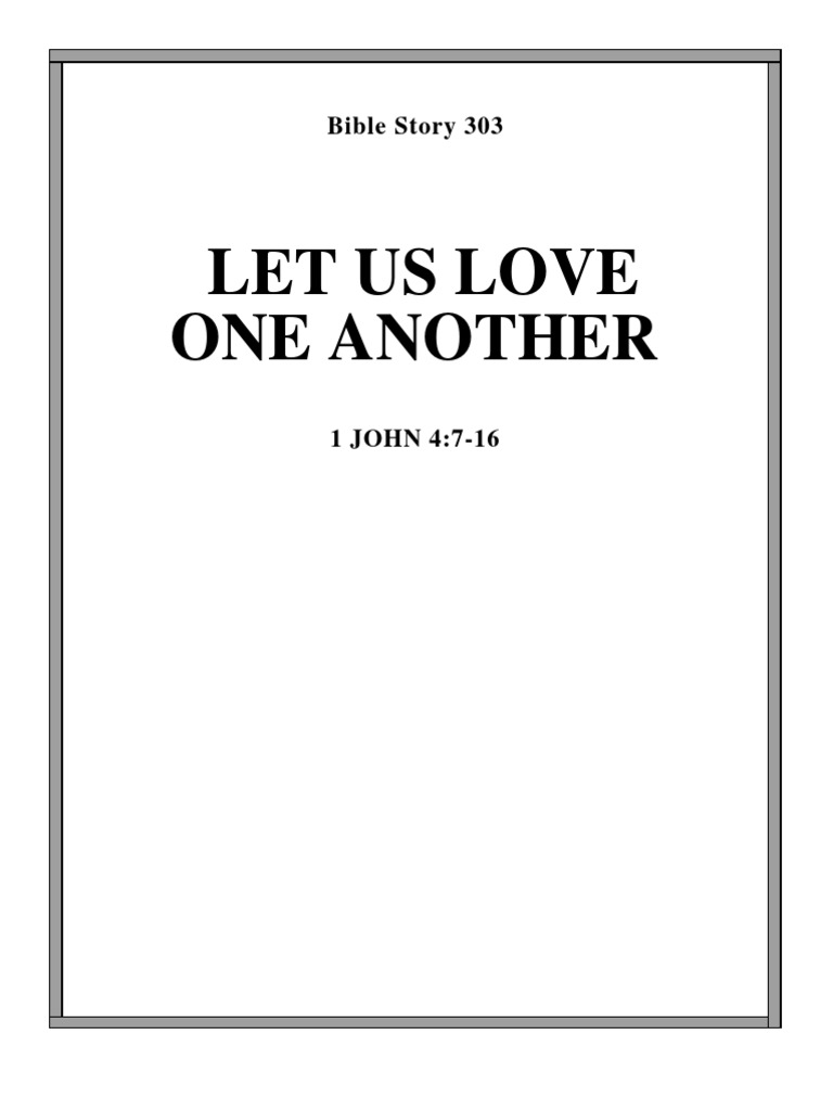 Let Us Love One Another | Download Free PDF | First Epistle Of John | Love