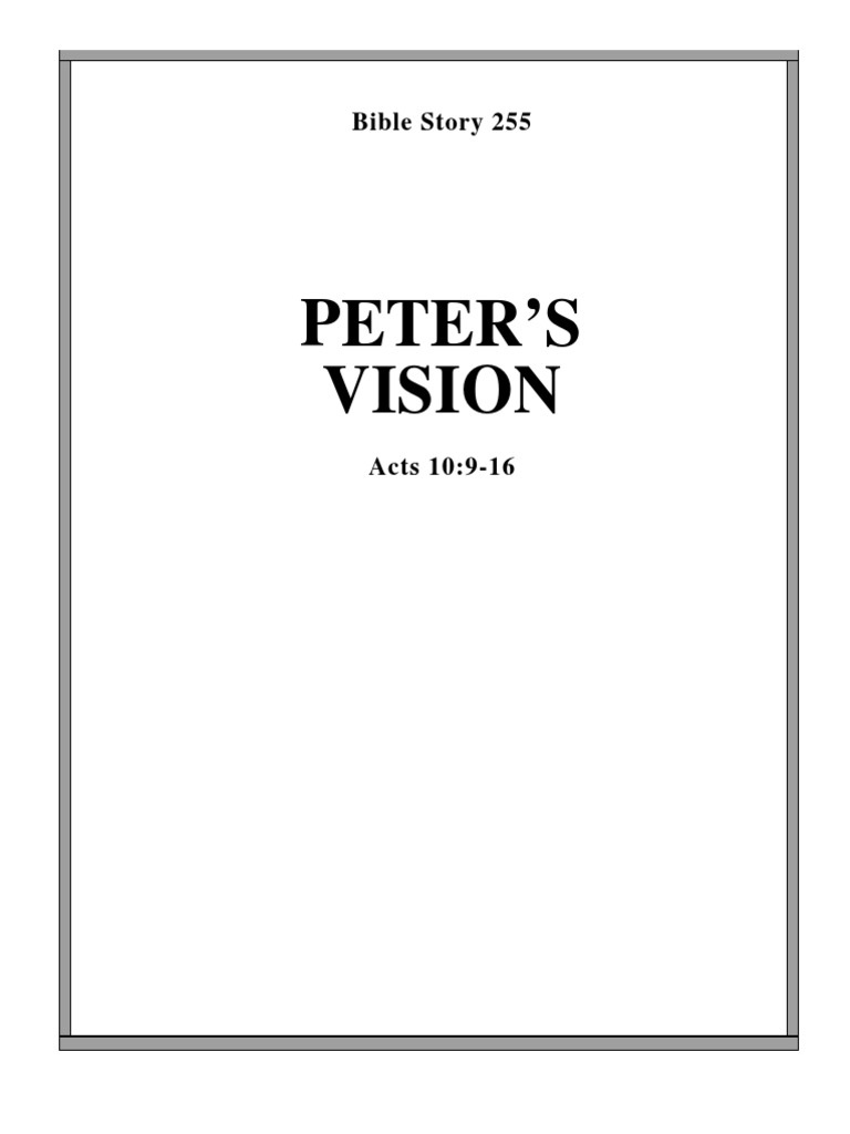 Peter'S Vision: Bible Story 255 | Download Free PDF | Saint Peter ...