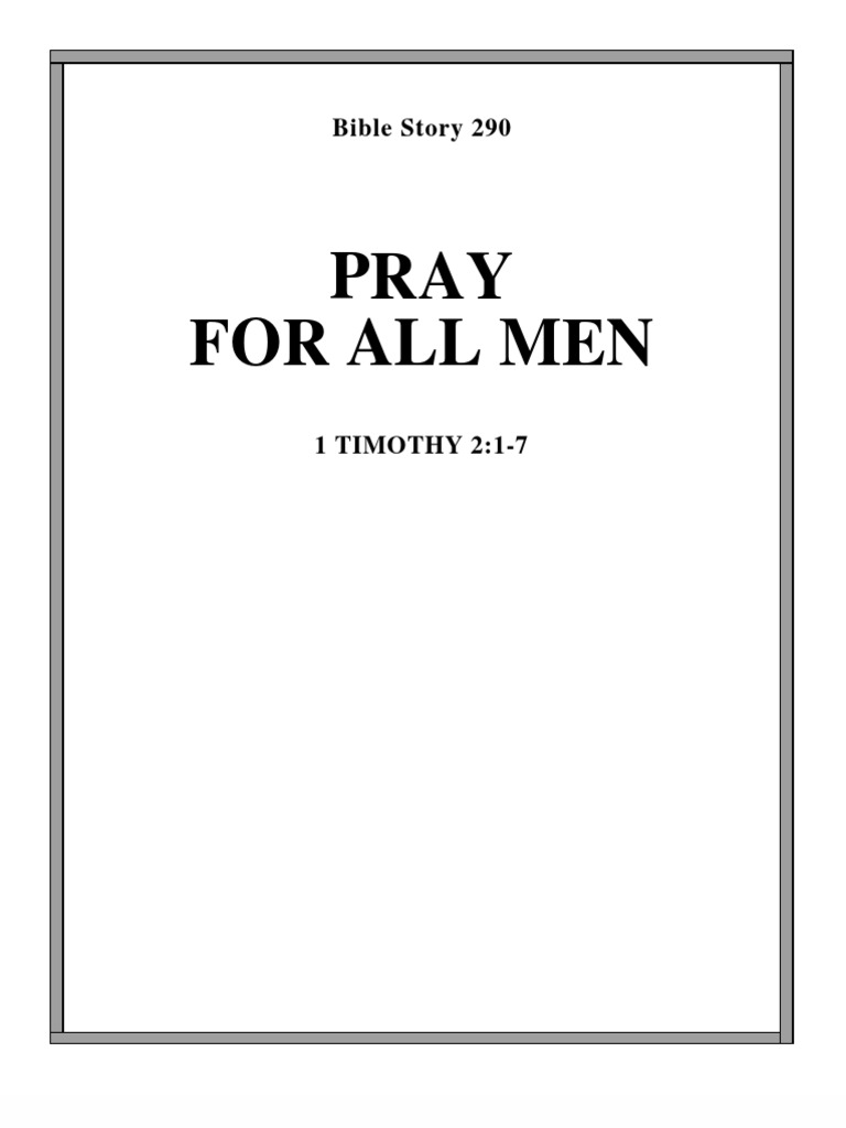 Pray For All Men | PDF | Intercession | Prayer