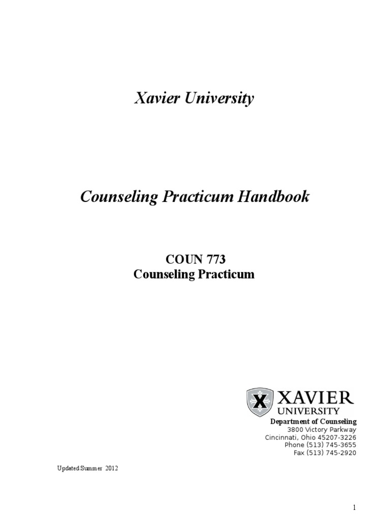 Practicum Handbook Summer 2012 | PDF | School Counselor | Confidentiality