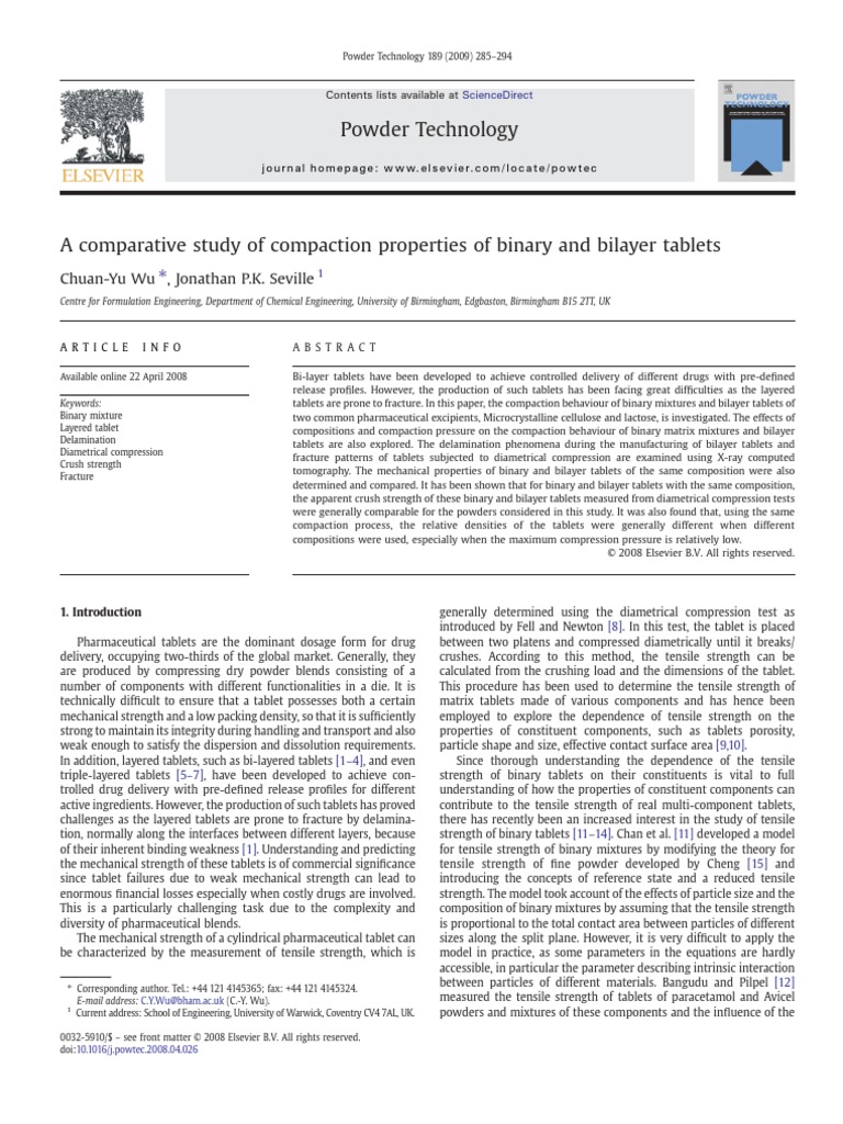 A Comparative Study of Compaction Properties of Binary and Bilayer ...