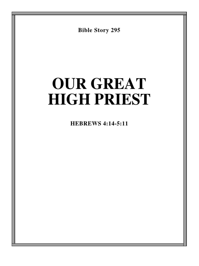 Our Great High Priest Pdf Grace In Christianity Mercy