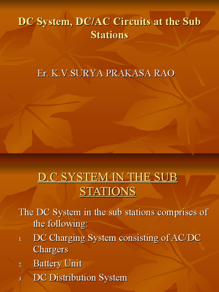 1 DC System DC AC Circuit at The Sub Station | Download Free PDF ...