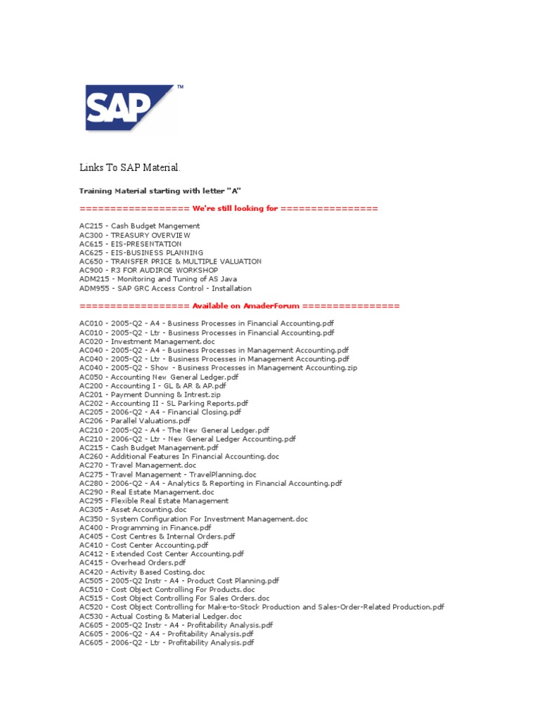 Link For The All SAP Materials | PDF
