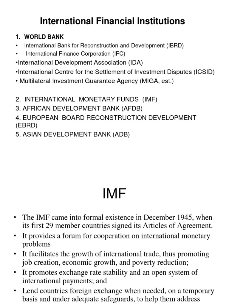 International Financial Institutions: 1. World Bank | PDF ...