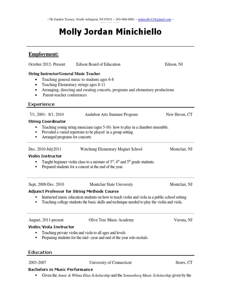 Resume CG | PDF | Orchestras | Violin