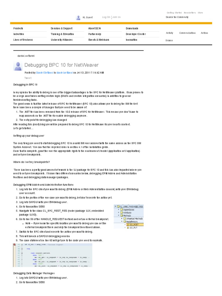 Debugging BPC 10 For NetWeaver | PDF | Debugging | Twitter