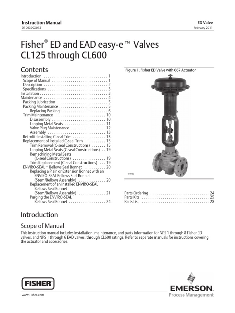 Fisher ED and EAD Easy e T Valves CL125 Through CL600: Scope of Manual ...