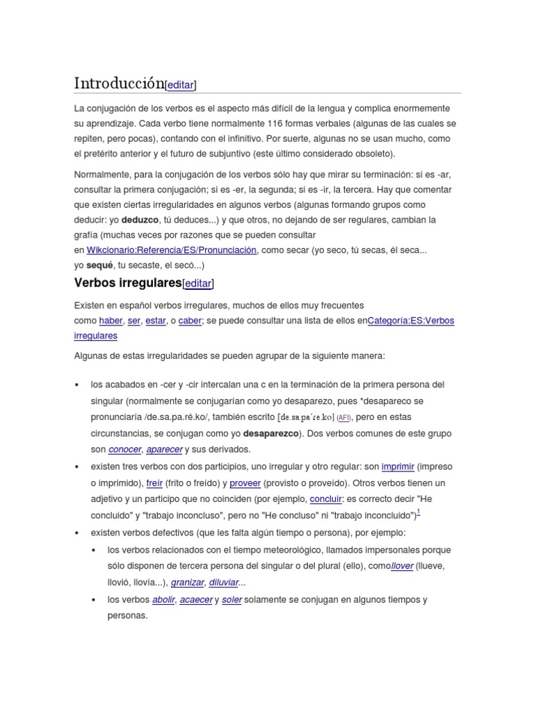 Introducción verbos | Verbo | Lingüística