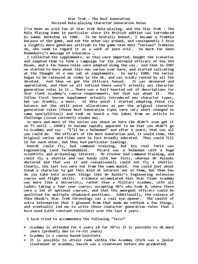 FASA TREK - Revised - RPG - Generation | PDF | Star Trek Uniforms ...