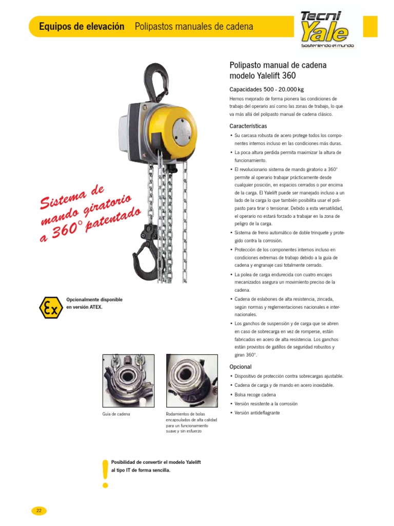 Polipasto de Cadena | PDF | Acero | Ingeniería mecánica
