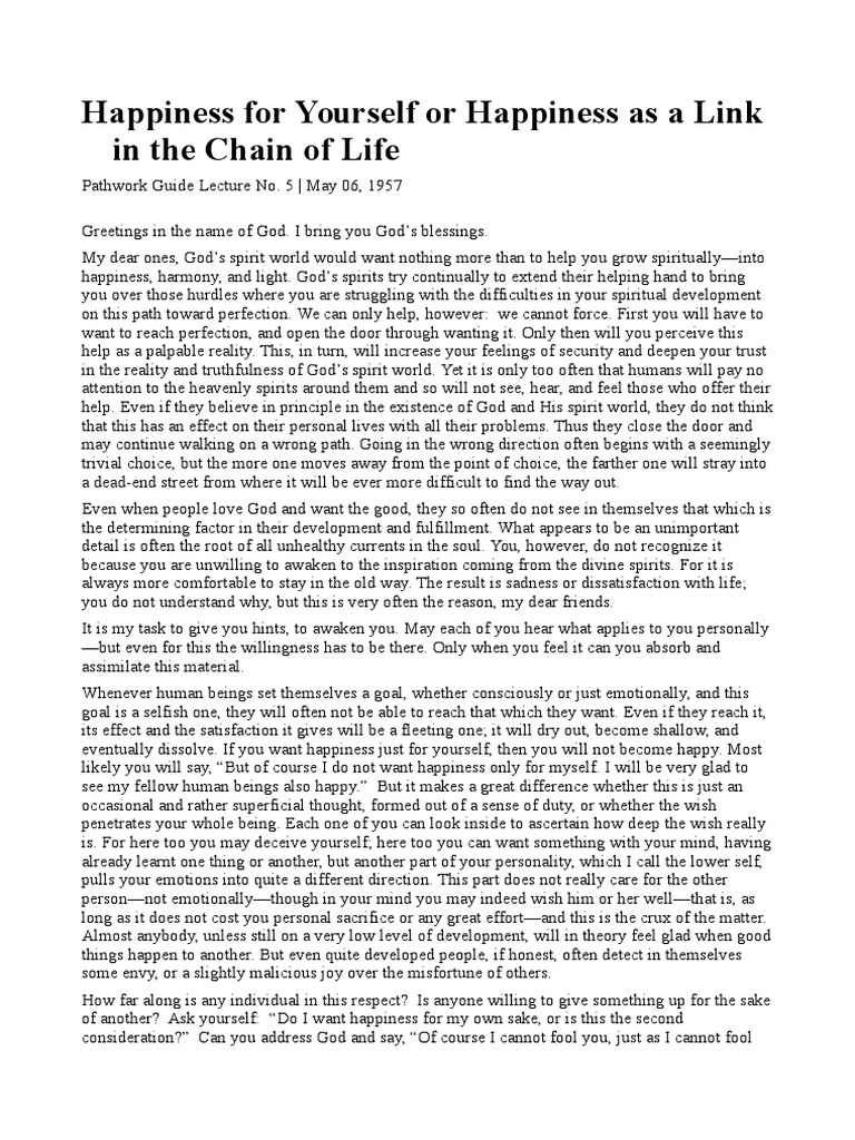 E005 Pathwork Guide Lecture No. 5 | PDF | Leisure