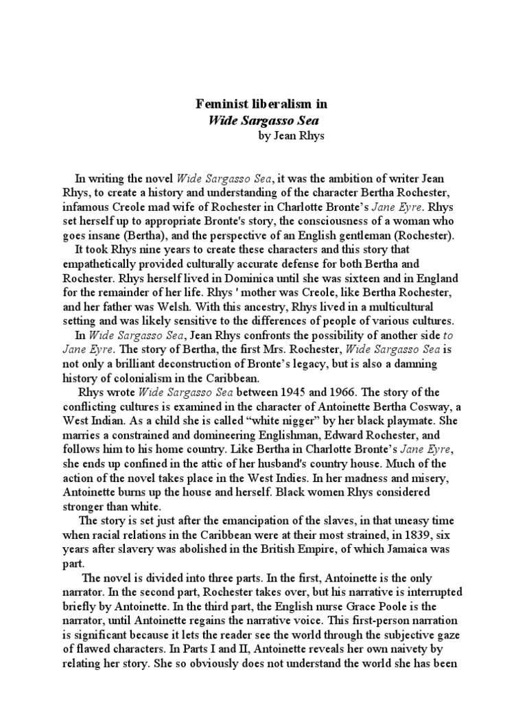 Wide Sargasso Sea | PDF | Jane Eyre