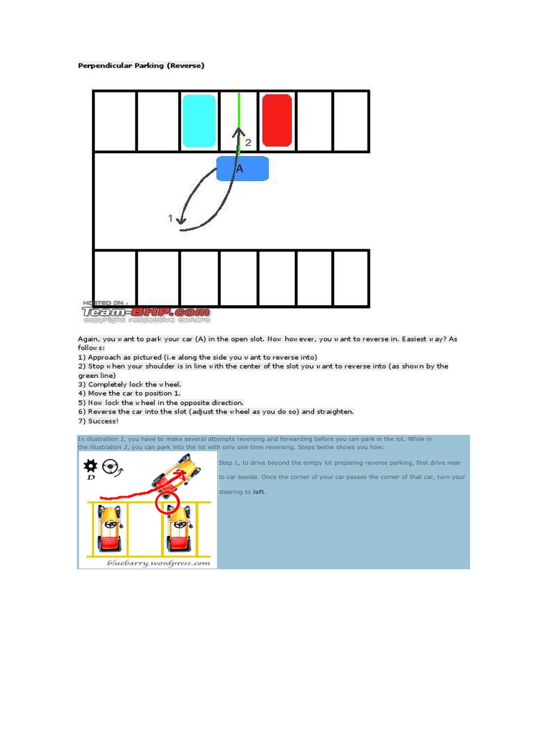 Perpendicular Parking Diagram