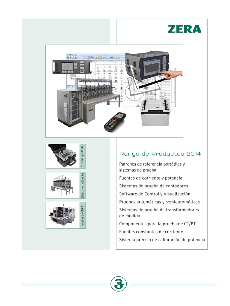 Productos ZERA | PDF | Transformador | Corriente eléctrica