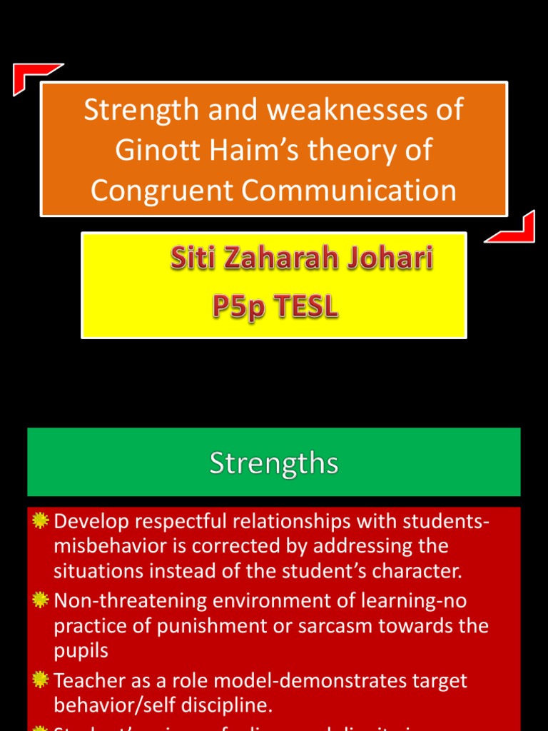 Strength and Weaknesses of Ginott Haim's Theory of | PDF