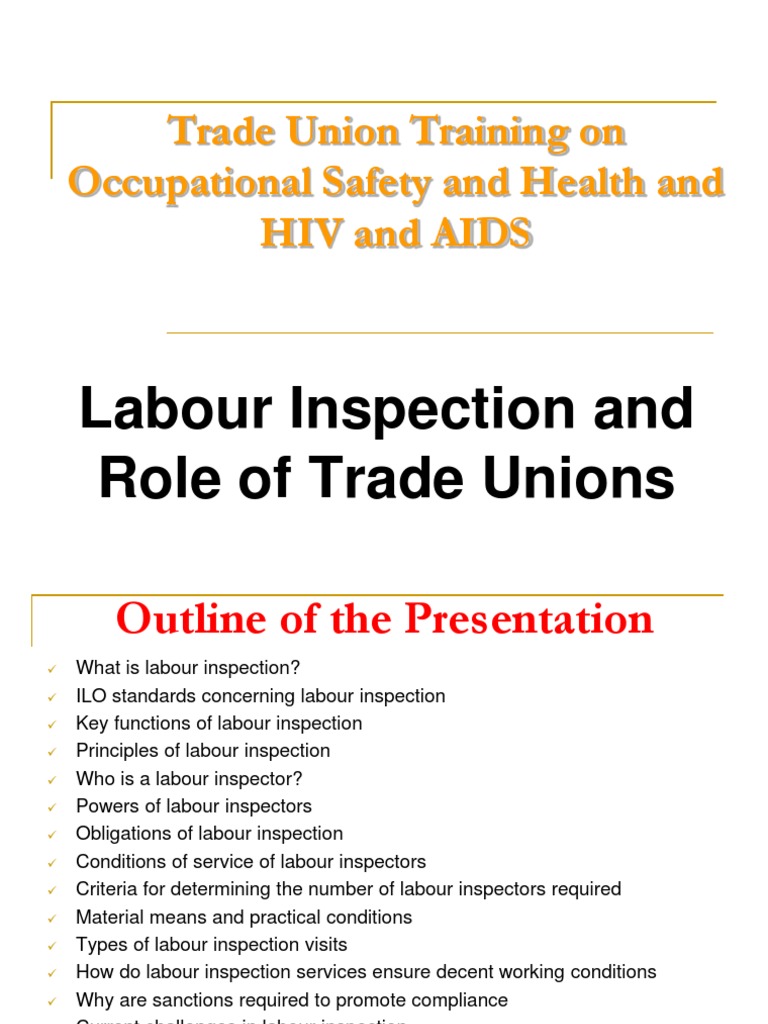 Inspection Trade Unions | PDF | International Labour Organization ...