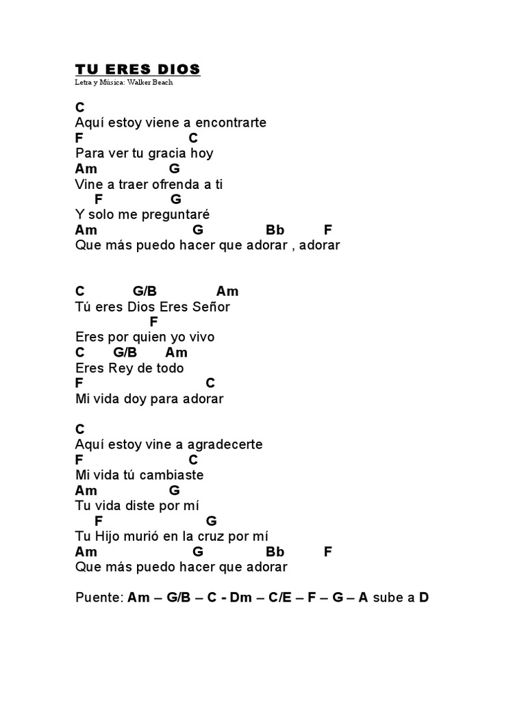 Tu Eres Dios | PDF